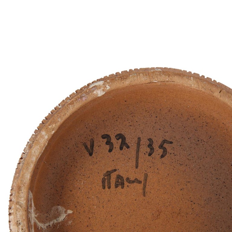 Bitossi Vases, Ceramic, Pink, Blue, Ribbed, Signed For Sale at 1stDibs