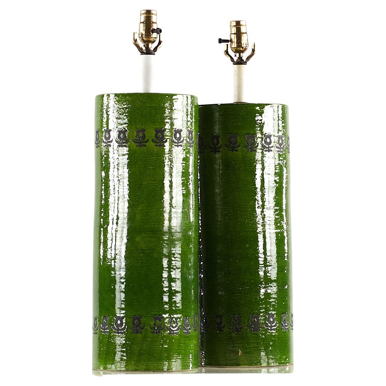 Monumental 50s Exotic Carved Pottery Table Lamp at 1stDibs