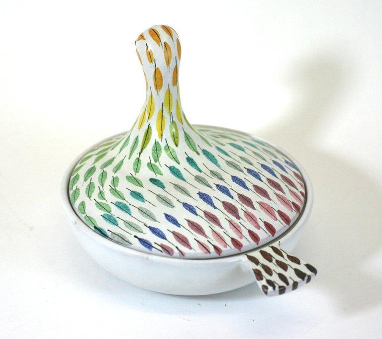 Bitossi Piume Covered Bird Dish, Aldo Londi For Sale at 1stDibs