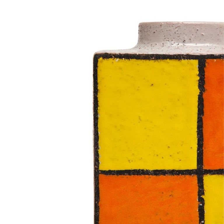 Bitossi Rosenthal Netter Vase, Ceramic, Mondrian, Orange, Yellow, White ...