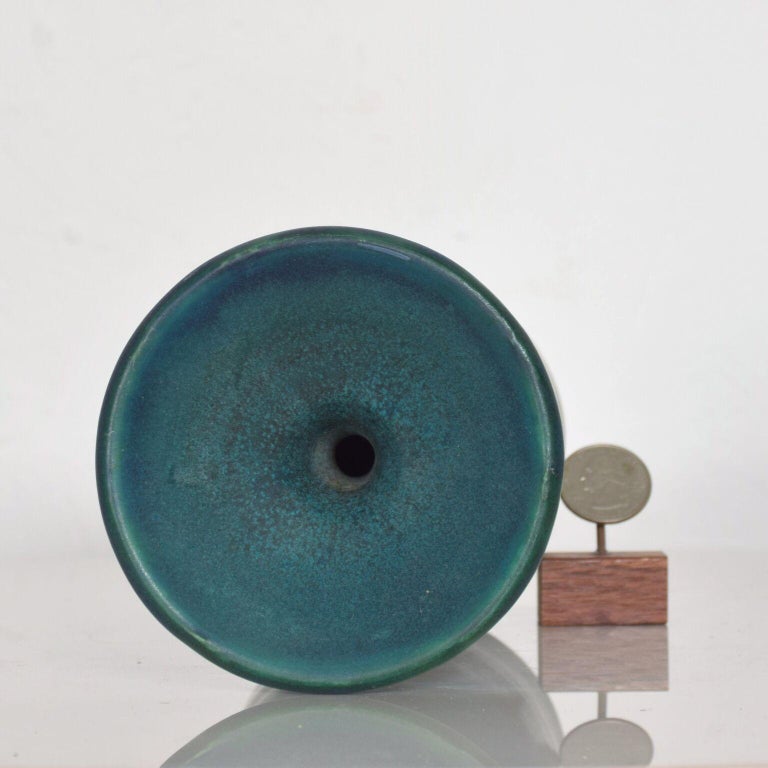 Bitossi Style Sleek Cool Blue Ceramic Pottery Vase Mid-Century Modern ...