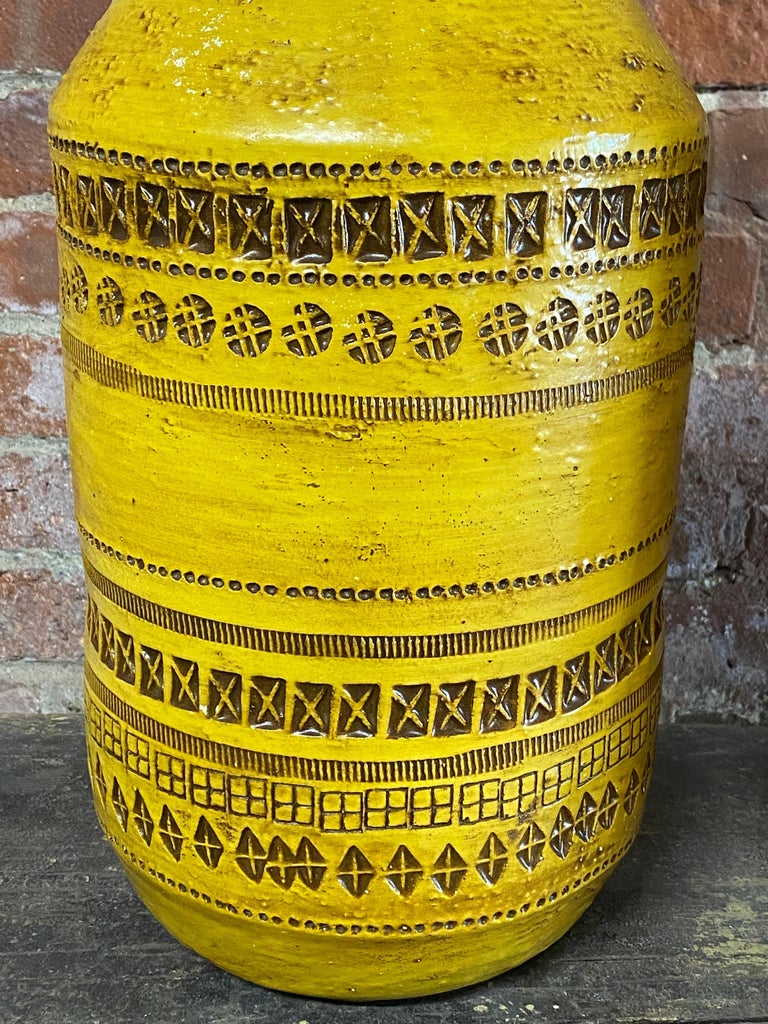 Bitossi Style Yellow Plaster Cast Table Lamps, A Pair at 1stDibs