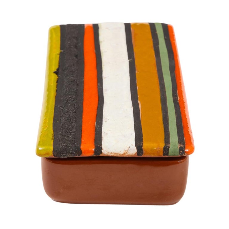 Bitossi Box, Ceramic, Thailandia, Stripes, Orange, White, Signed For ...