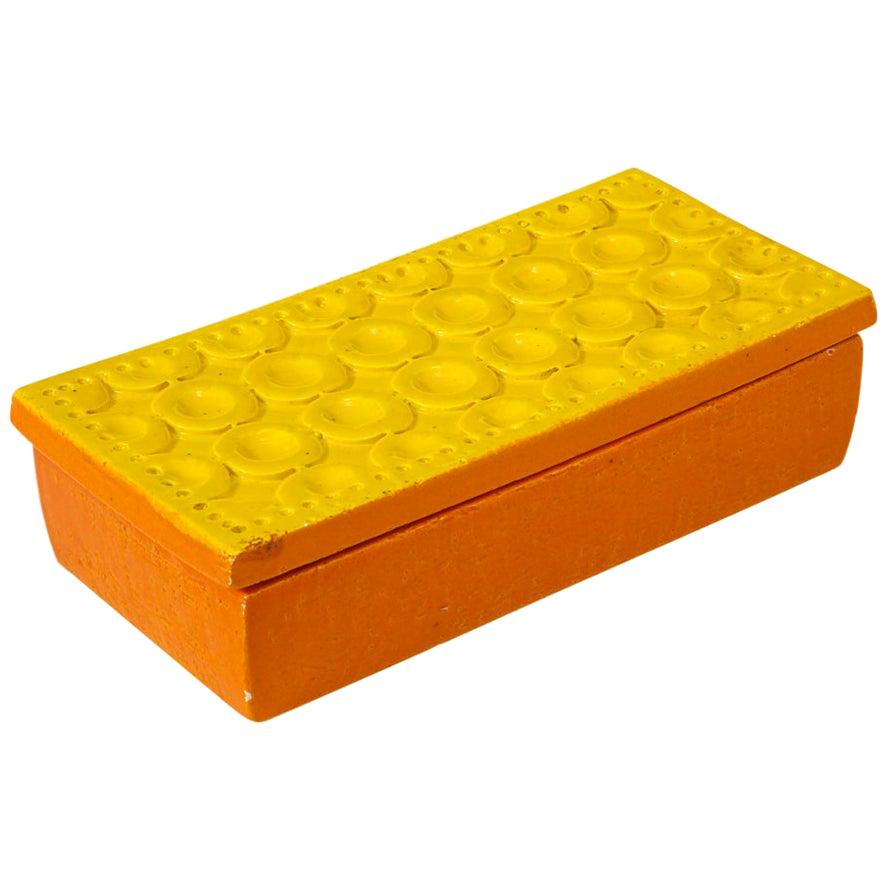 Raymor Bitossi Ceramic Box Mondrian Orange Red Yellow Brown, 1960s at ...