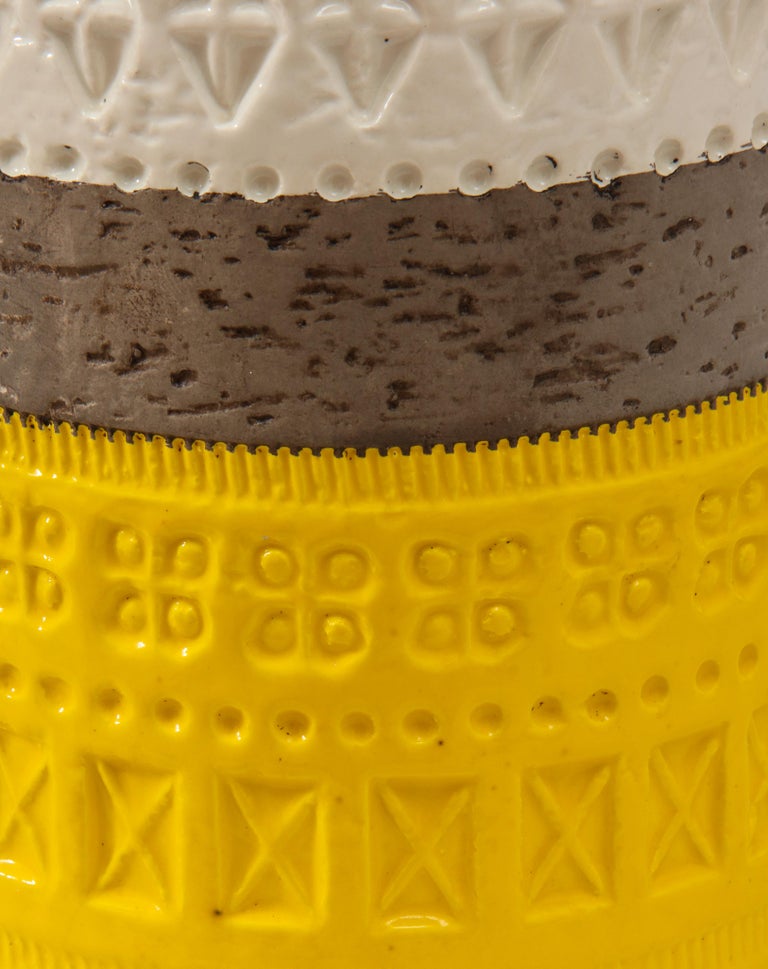 Bitossi Vase, Ceramic, Yellow and White at 1stDibs