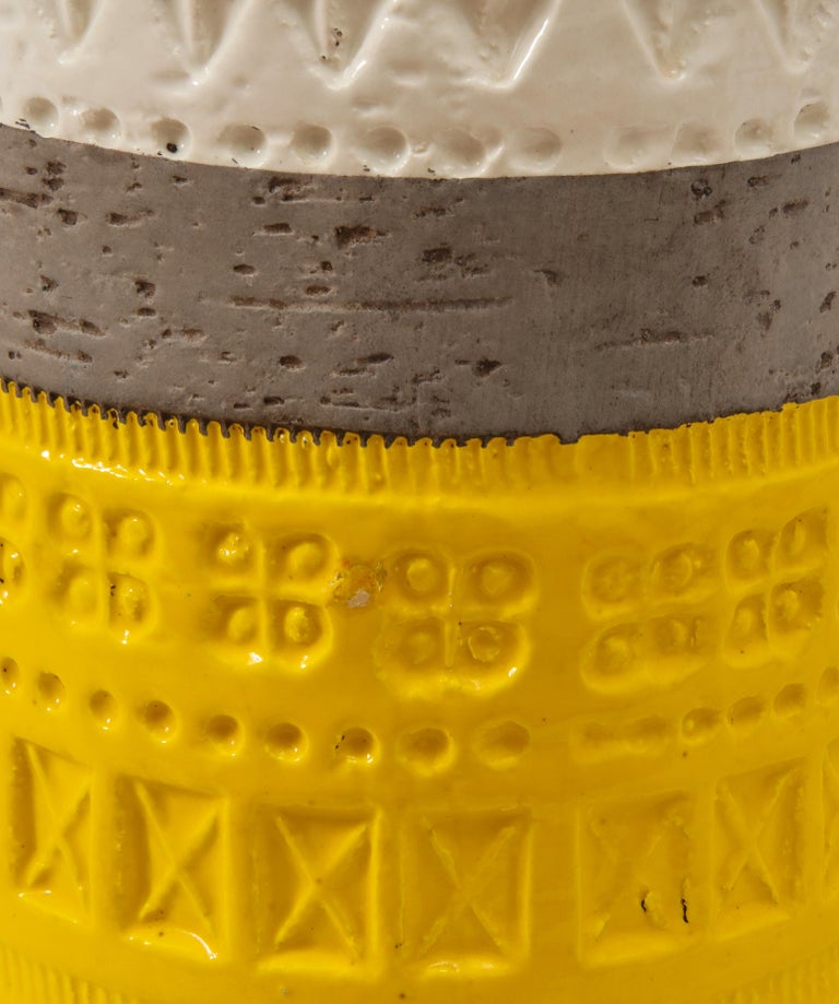 Bitossi Vase, Ceramic, Yellow and White at 1stDibs