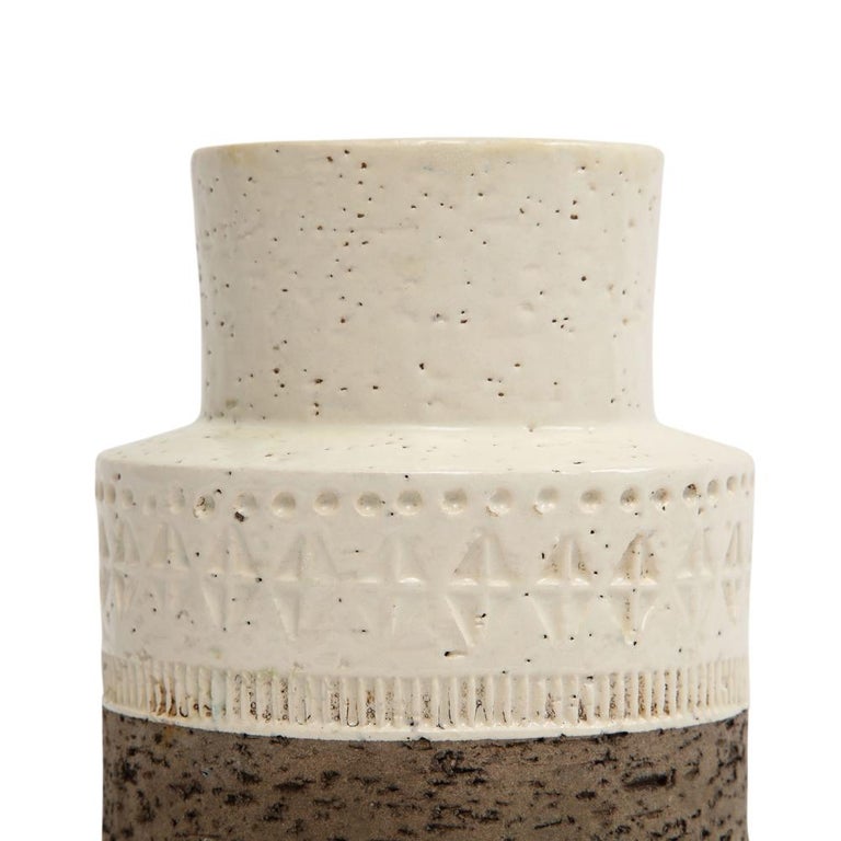 Bitossi Vase, Ceramic, Yellow, White, Geometric For Sale at 1stDibs