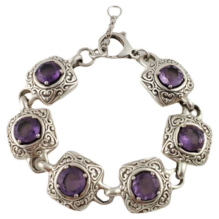 BJC Sterling Silver Amethyst Toggle Bracelet at 1stDibs