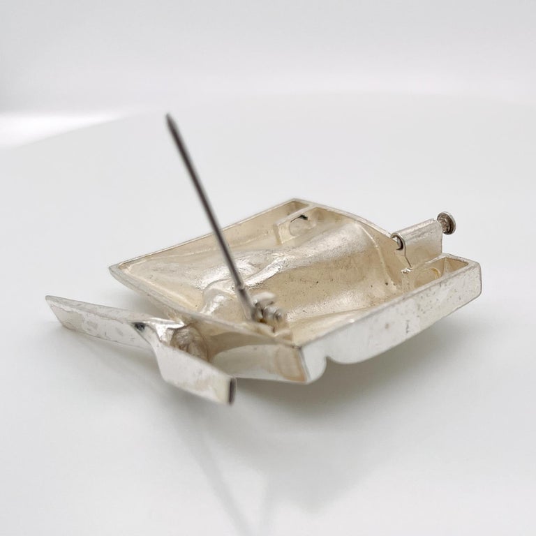 Björn Weckstrom Finnish Modernist Sterling Silver Brooch / Pendant for ...