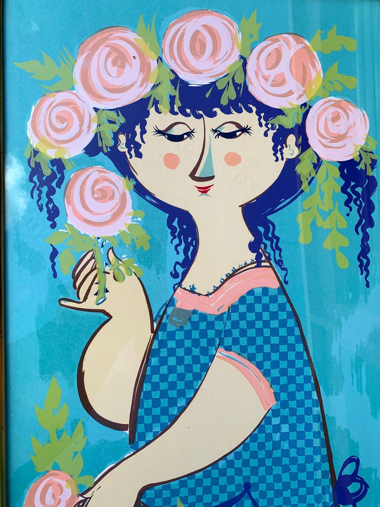 Bjorn Wiinblad "Flora" Screenprint, 1964, Denmark For Sale at 1stDibs