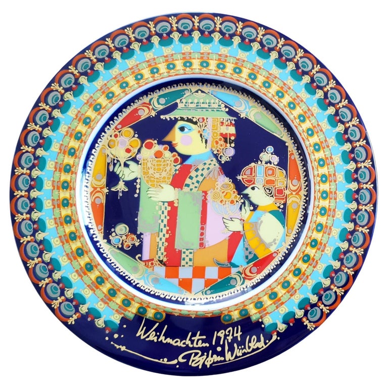 Bjørn Wiinblad Christmas plate 1974 "Balthasar" For Sale at 1stDibs