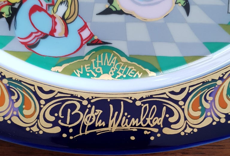 Bjørn Wiinblad Christmas Plate 1987 "Christmas Carols" For Sale at 1stDibs