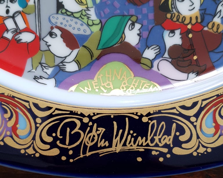 Bjørn Wiinblad Christmas plate 1988 "Christmas Carols" For Sale at 1stDibs