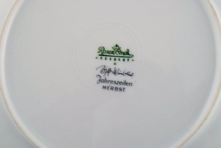 Bjørn Wiinblad for Rosenthal, Eight "Herbst / Autumn" Porcelain Plates ...
