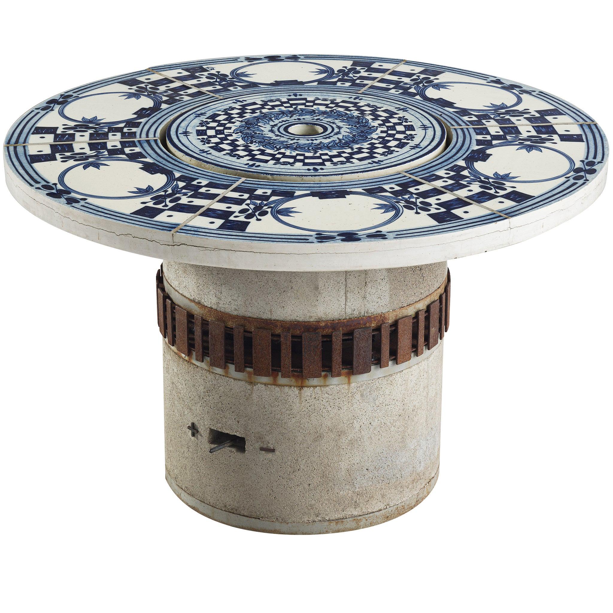 Bjørn Wiinblad 'Hibachi' Patio Grill Table with Hand Painted Ceramic ...