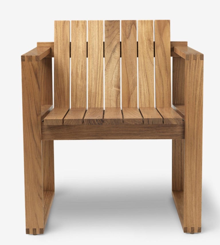BK10 Outdoor Dining Chair in Teak with Cushion in Charcoal or Ivory ...