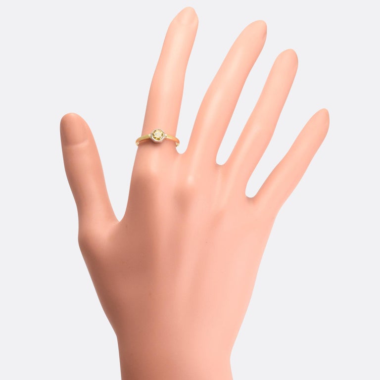 BL Bespoke 0.56 Carat Fancy Intense Orangish-Yellow Diamond Solitaire ...