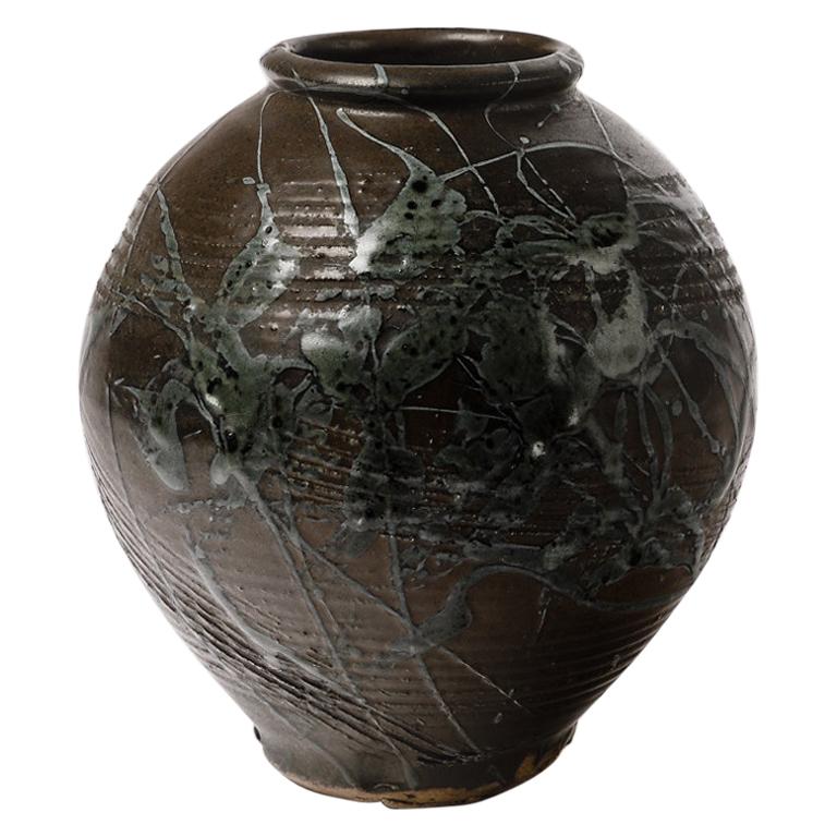 Black Abstract Handmade Ceramic Vase by Claude Champy Design 1975 ...