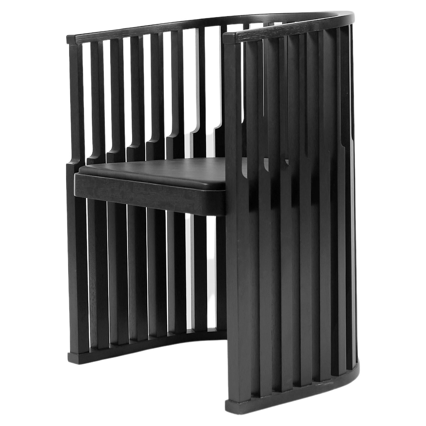 Laws of Motion Armchair in Oak Solid Wood with Leather Seat by Joel ...