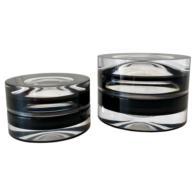 Black Acrylic Small Round Box by Paola Valle For Sale at 1stDibs