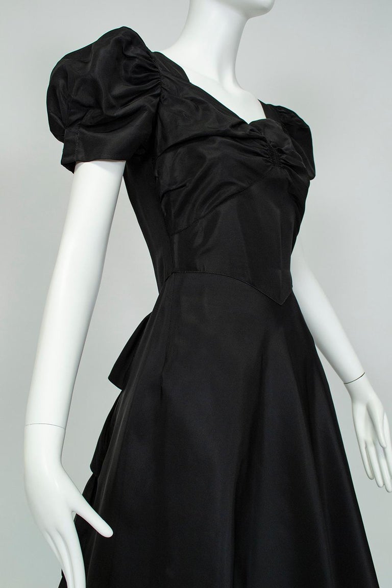 Black Adrian-Inspired Hollywood Regency Gown w Cascading Ruffle Back ...