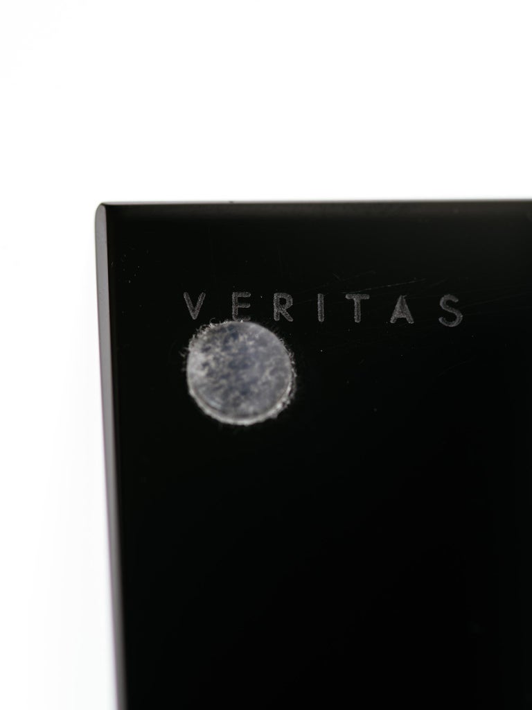 Black and Clear Glass Concave Square Vide Poche For Sale at 1stDibs
