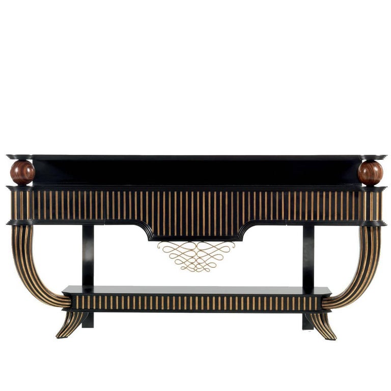 Black and Gold Console For Sale at 1stDibs | black and gold console
