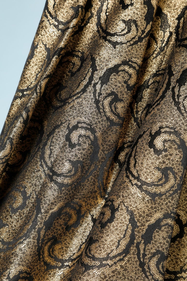Black and gold damasked long skirt "Black Tie" by Oleg Cassini For Sale ...