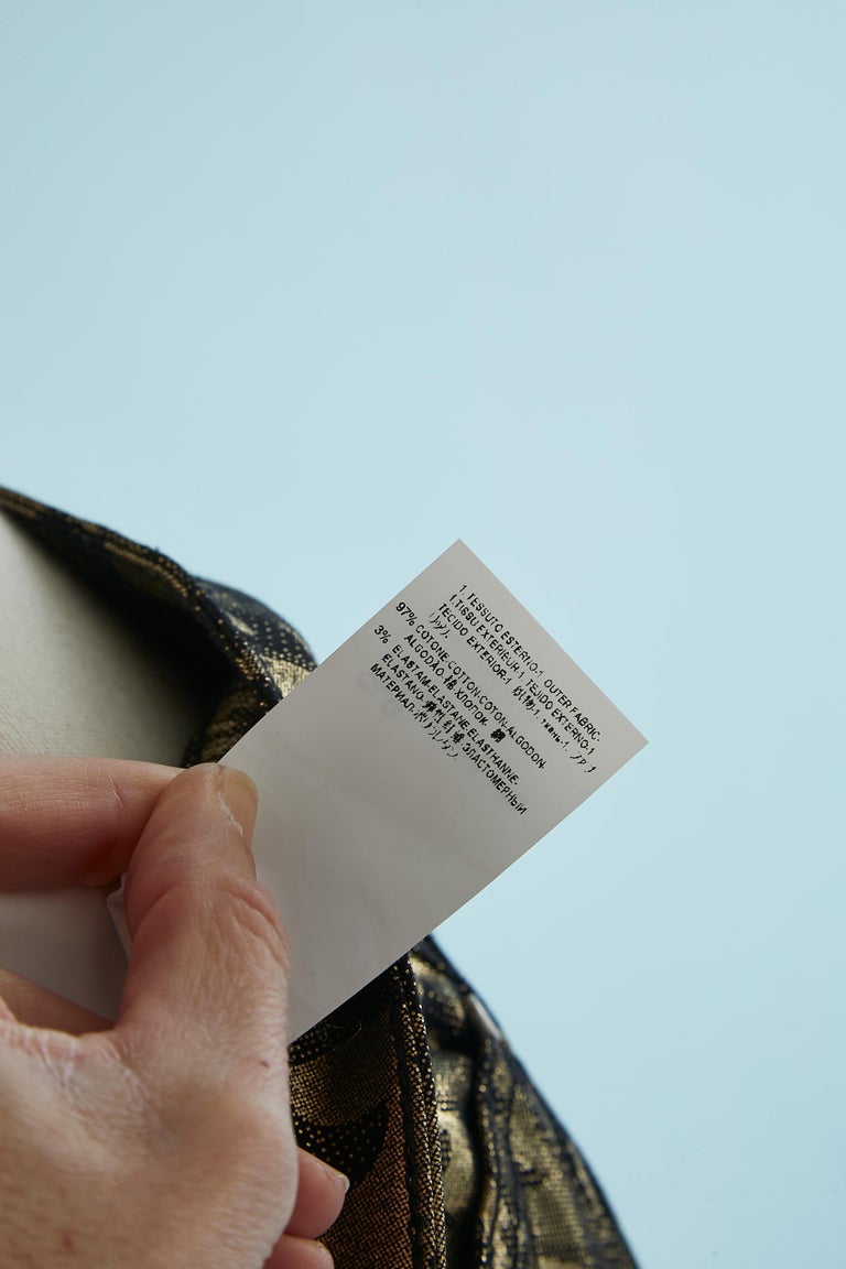 Black and gold lurex pattern pant Versace Collection For Sale at 1stDibs