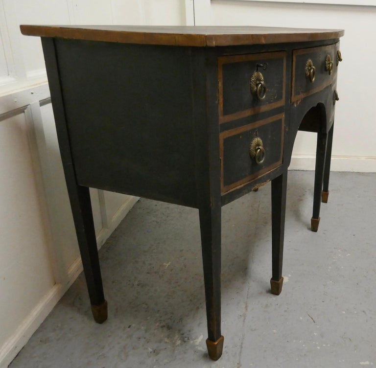 Black and Gold Regency Bow Front Serving Table, with Cellerette For ...