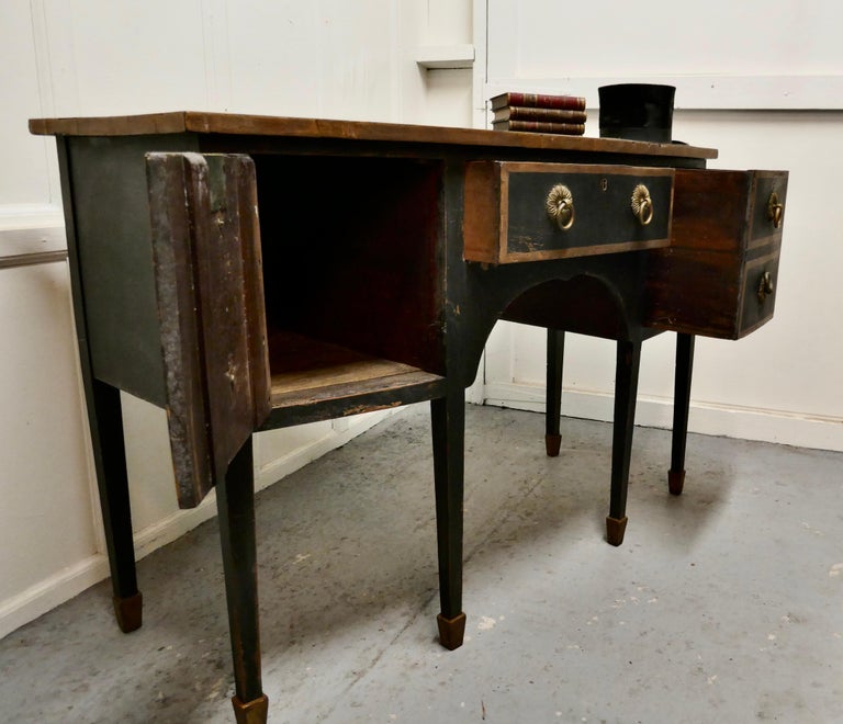 Black and Gold Regency Bow Front Serving Table, with Cellerette For ...