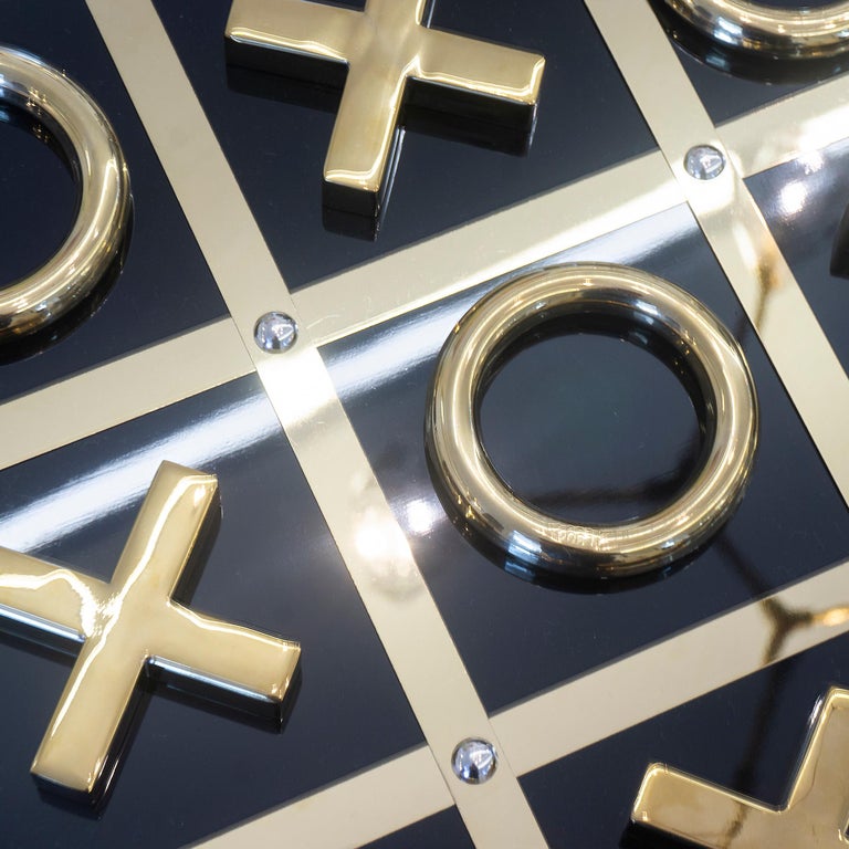 Black and Gold Tic Tac Toe, Set at 1stDibs