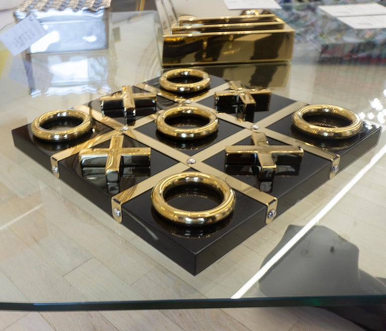 Black and Gold Tic Tac Toe, Set at 1stDibs
