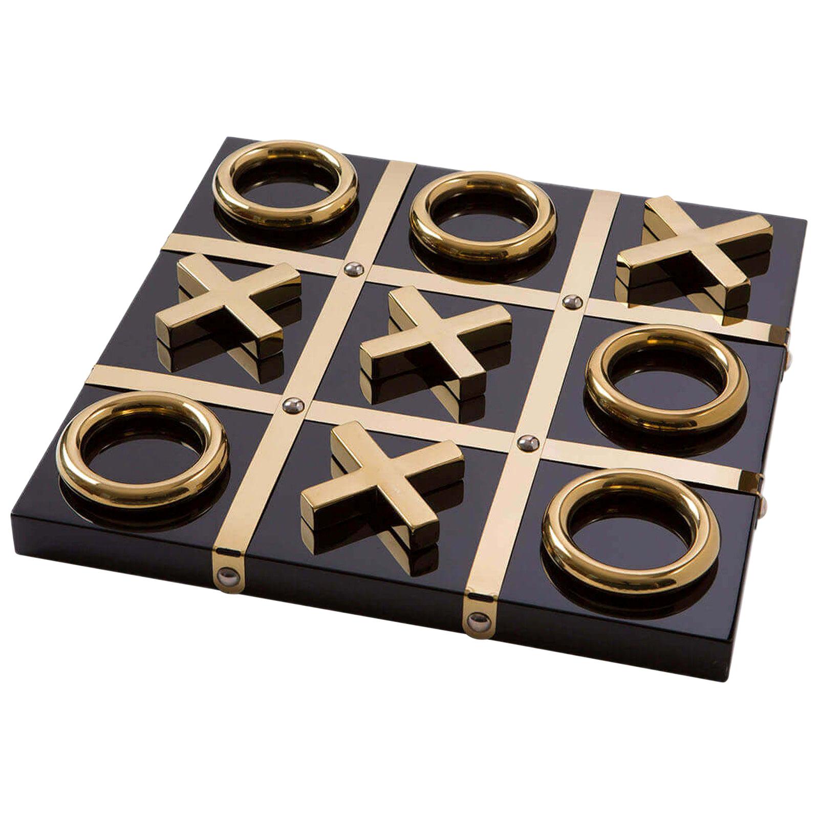 Black and Gold Tic Tac Toe, Set at 1stDibs