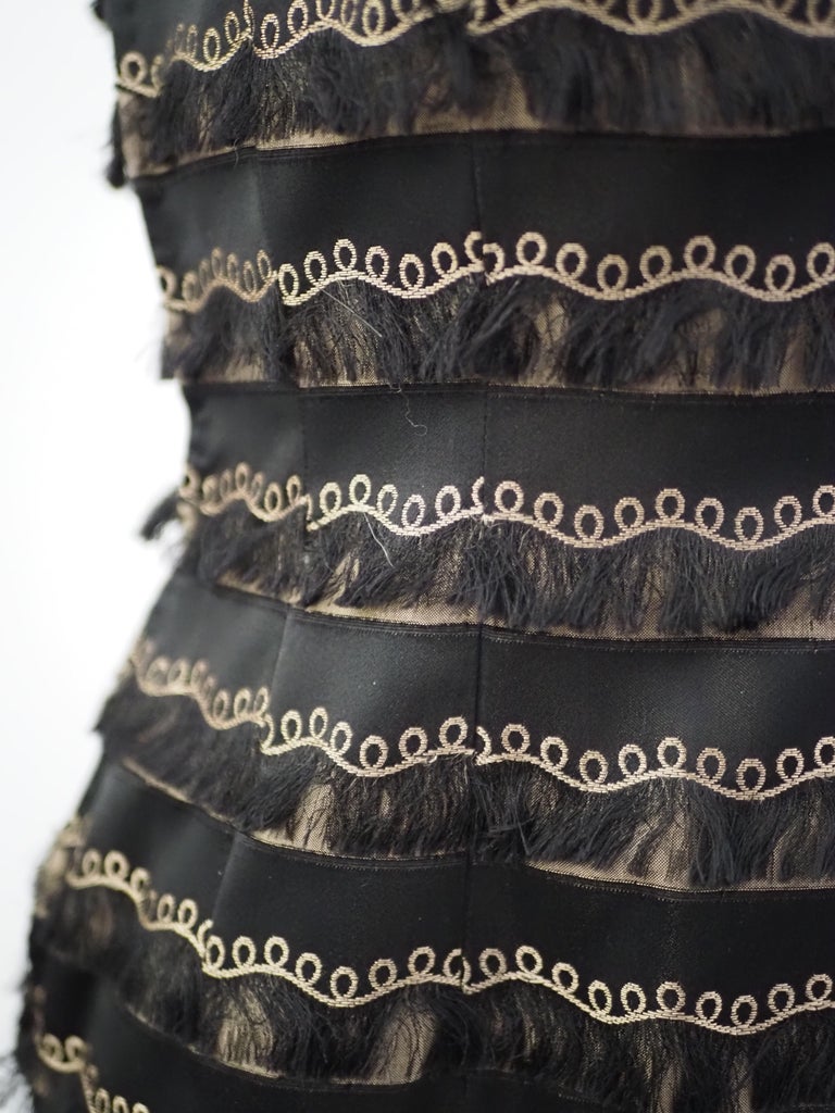 Black and gold top and skirt suit dress For Sale at 1stDibs