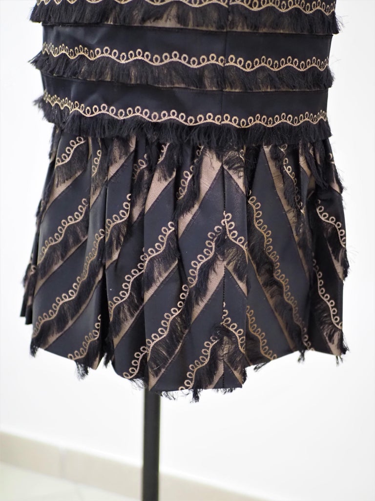 Black and gold top and skirt suit dress For Sale at 1stDibs