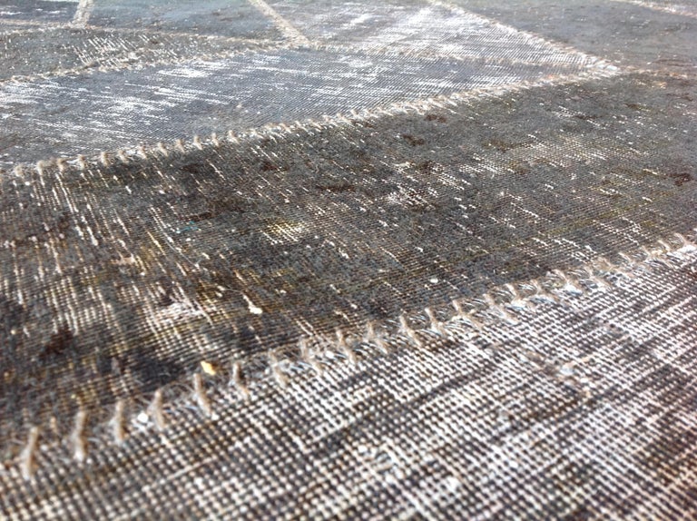 Black and Grey Over-Dyed Rug For Sale at 1stDibs