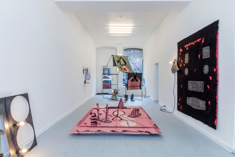 Black and Red Flat-Weave Wool Tapestry/Carpet by Sarah Entwistle For ...