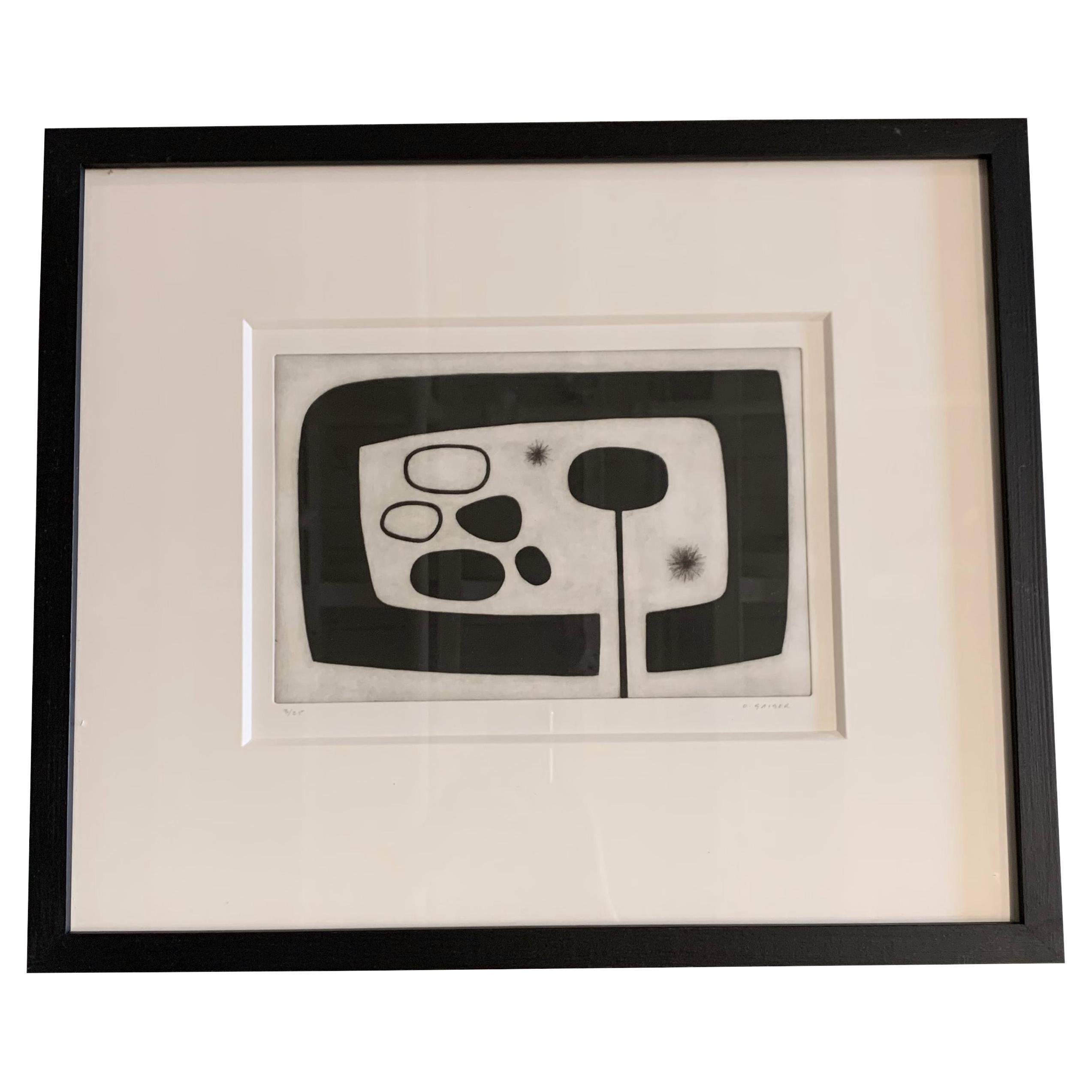 Black And White Abstract Etching By Oliver Gaiger, England ...