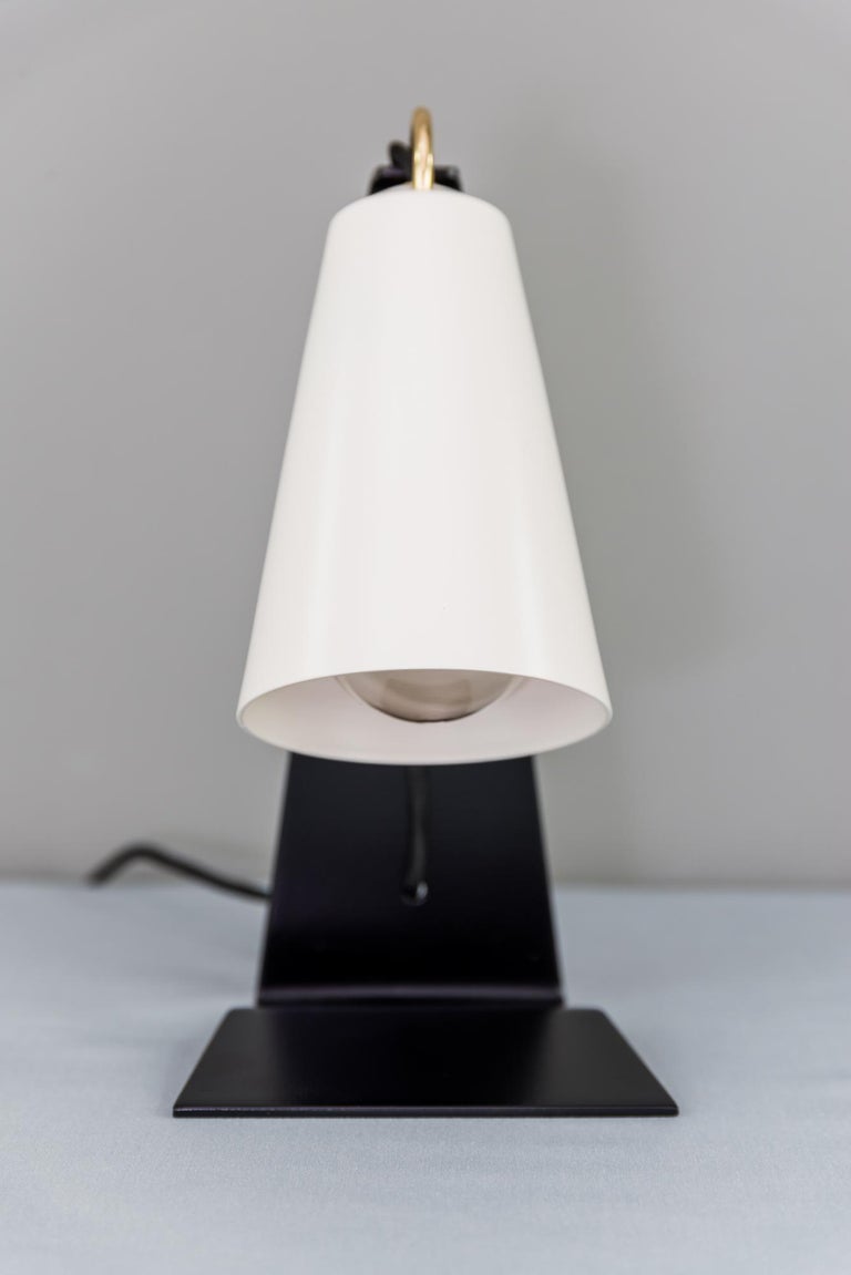 Black and White Austrian Modernist Metall Table Lamp Hook by J. T ...