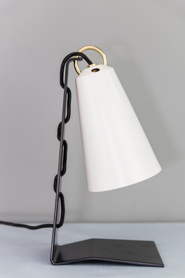 Black and White Austrian Modernist Metall Table Lamp Hook by J. T ...
