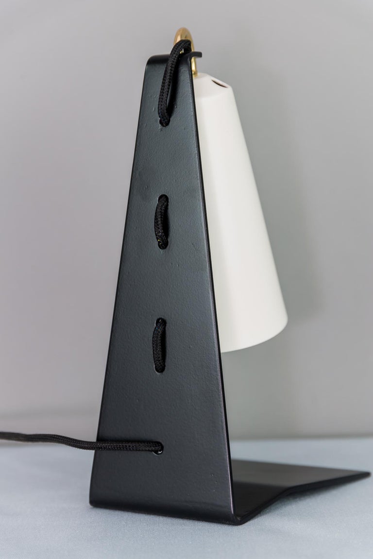 Black and White Austrian Modernist Metall Table Lamp Hook by J. T ...