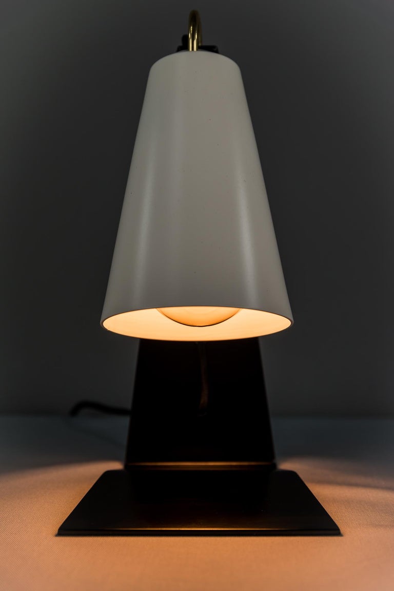 Black and White Austrian Modernist Metall Table Lamp Hook by J. T ...