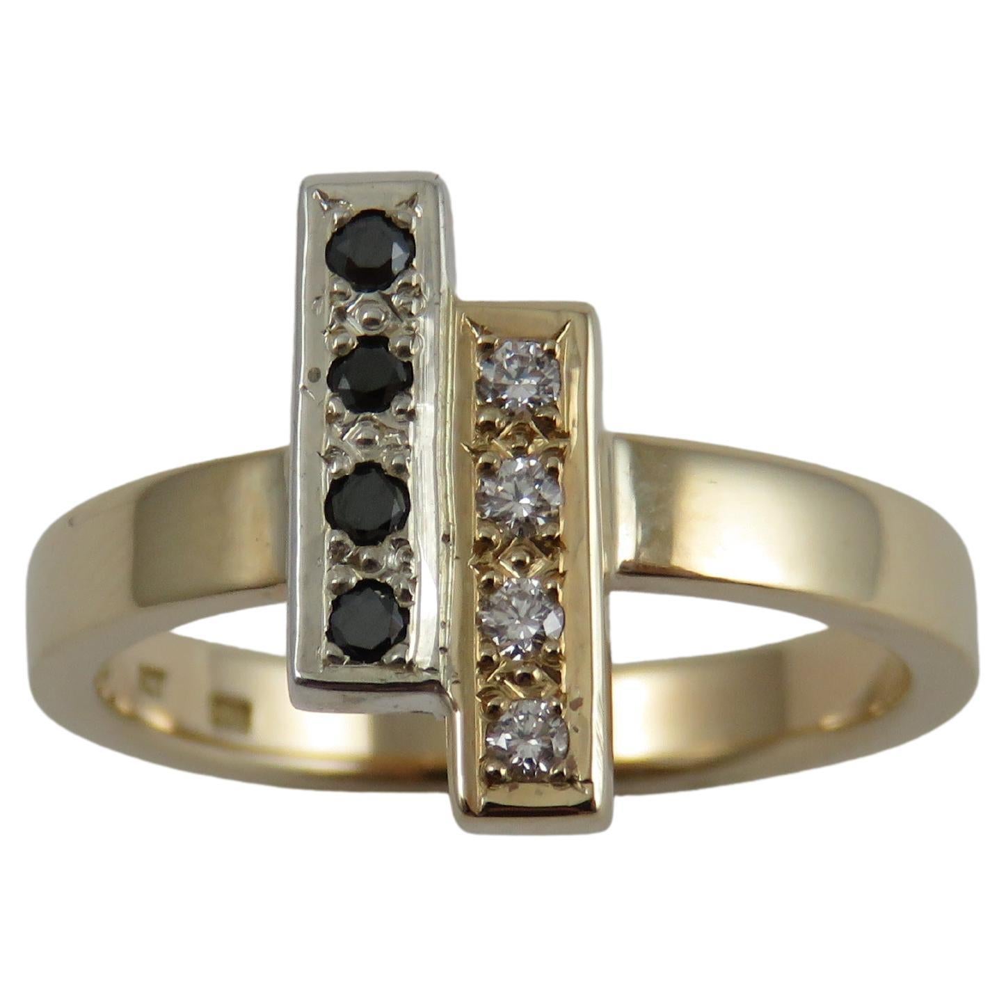 Paul Amey 9k Gold Molten Edge Tourmaline and Diamond Ring For Sale at ...