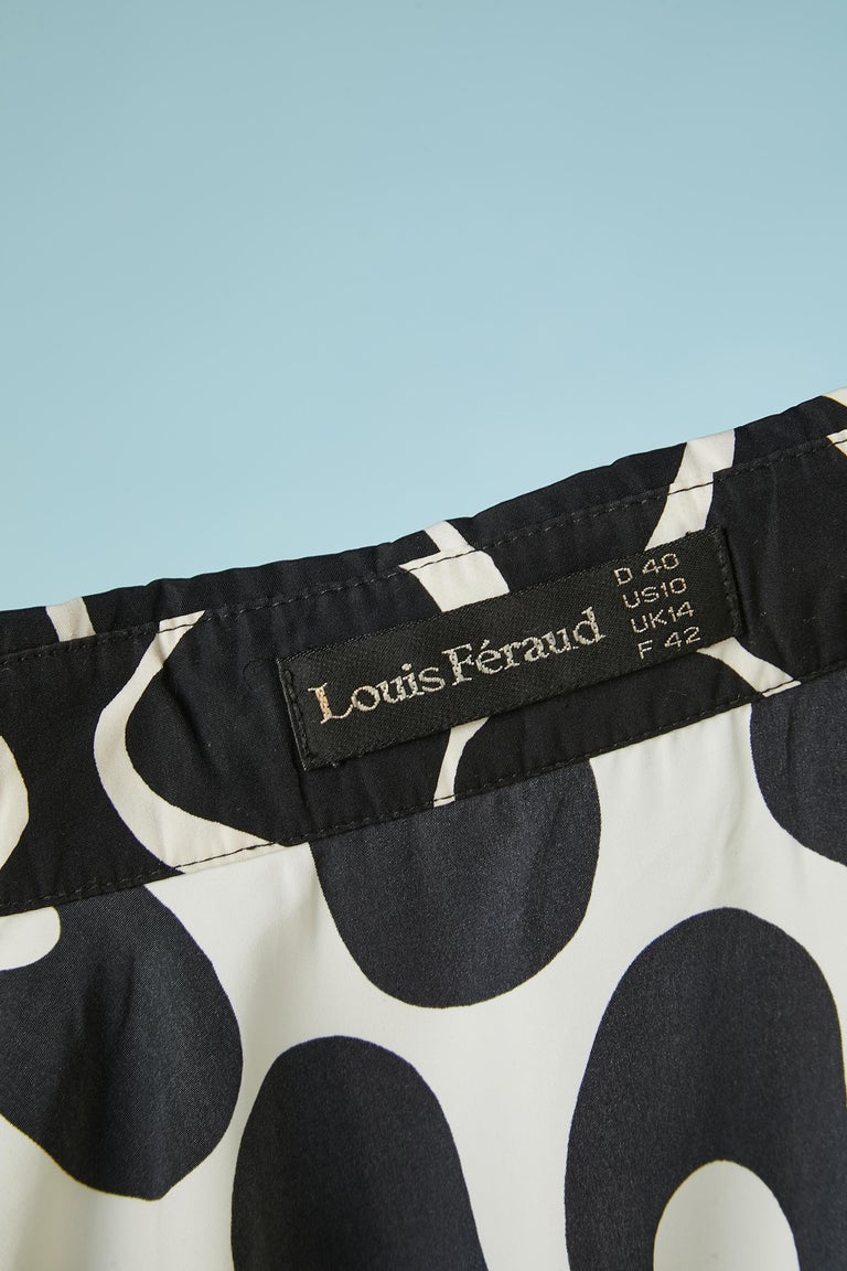 Black and white graphic print shirt Louis Féraud For Sale at 1stDibs