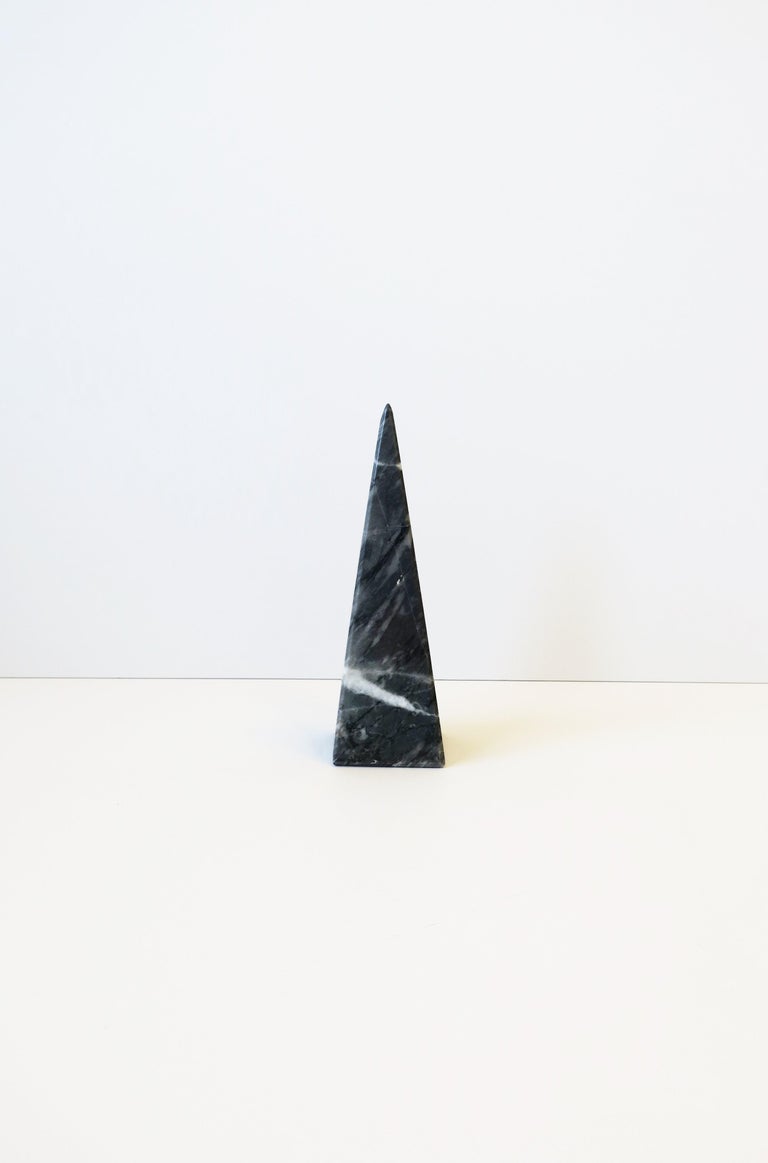 Black and White Marble Pyramid Obelisk Style Decorative Object For Sale ...