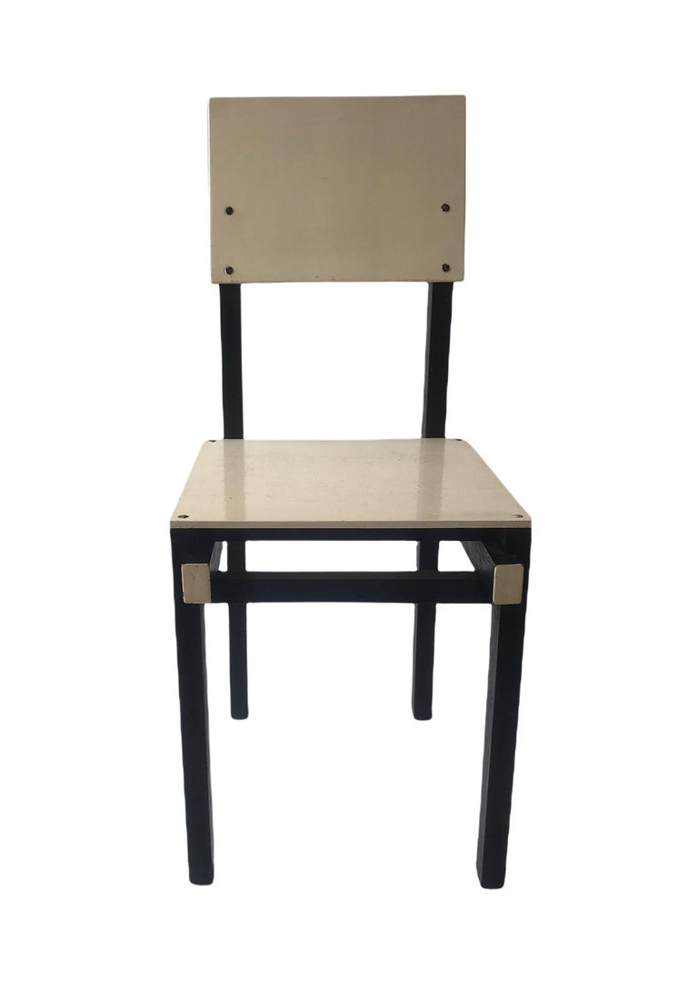 Black and White Military DIY chair after Rietveld For Sale at 1stDibs
