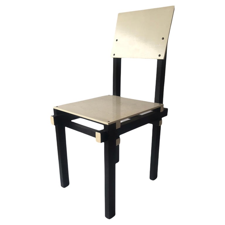 Black and White Military DIY chair after Rietveld For Sale at 1stDibs