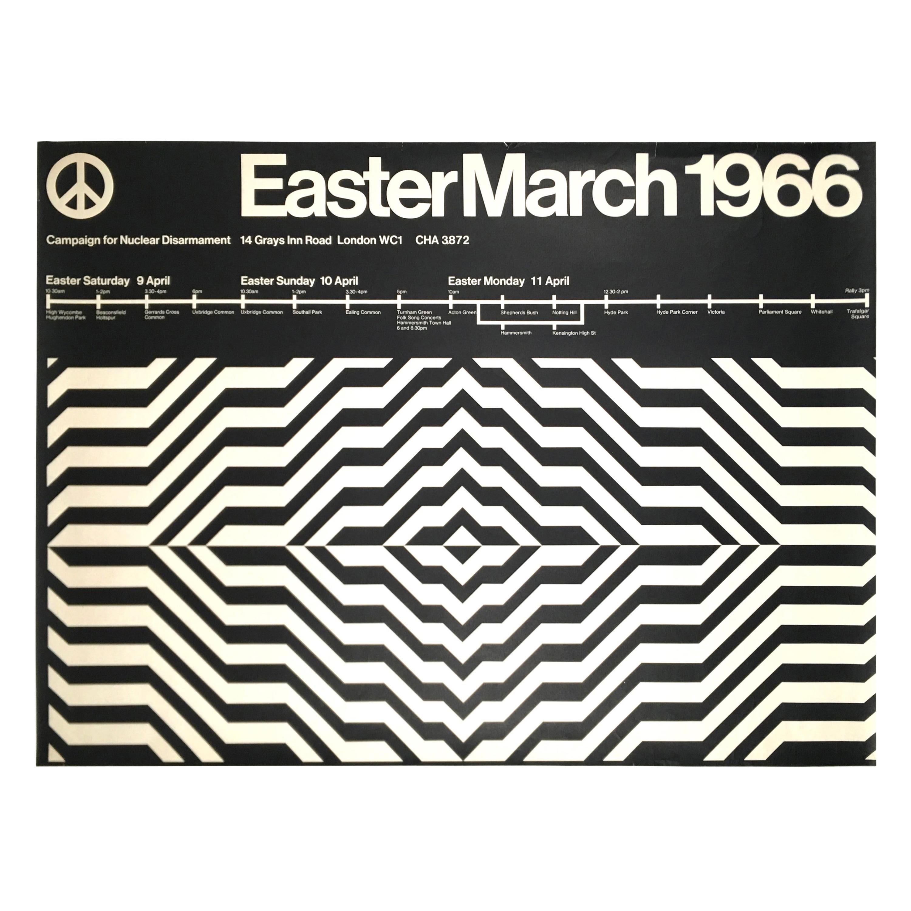 Black and White Op Art 1966 Nuclear Disarmament March Poster from ...