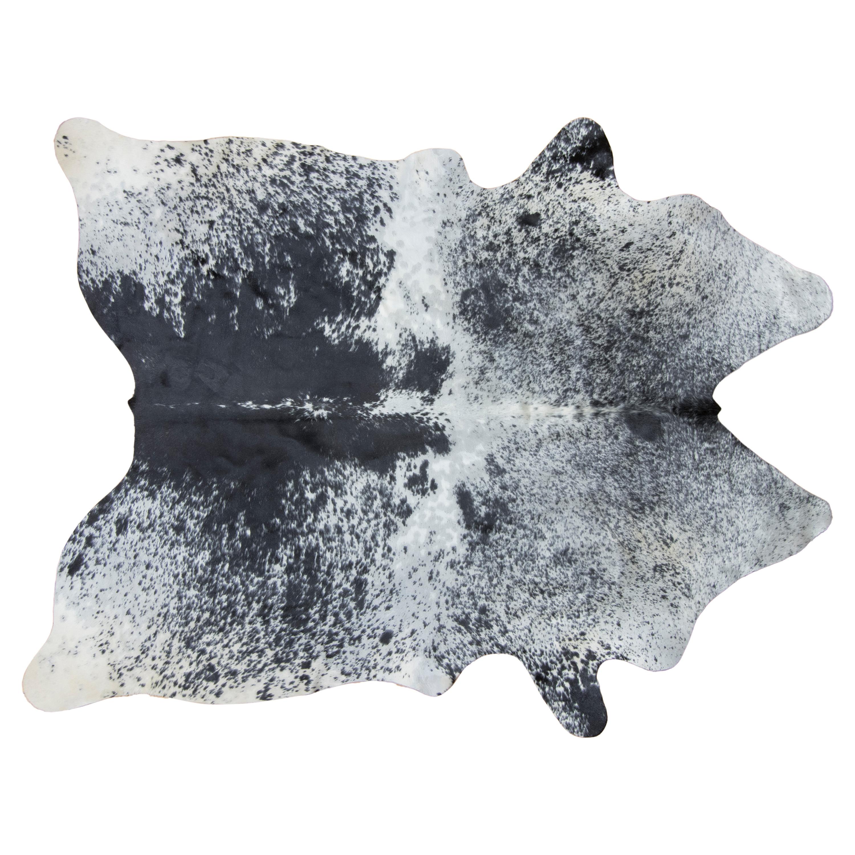 White Cowhide and Lambskin Rug "Louis" at 1stDibs